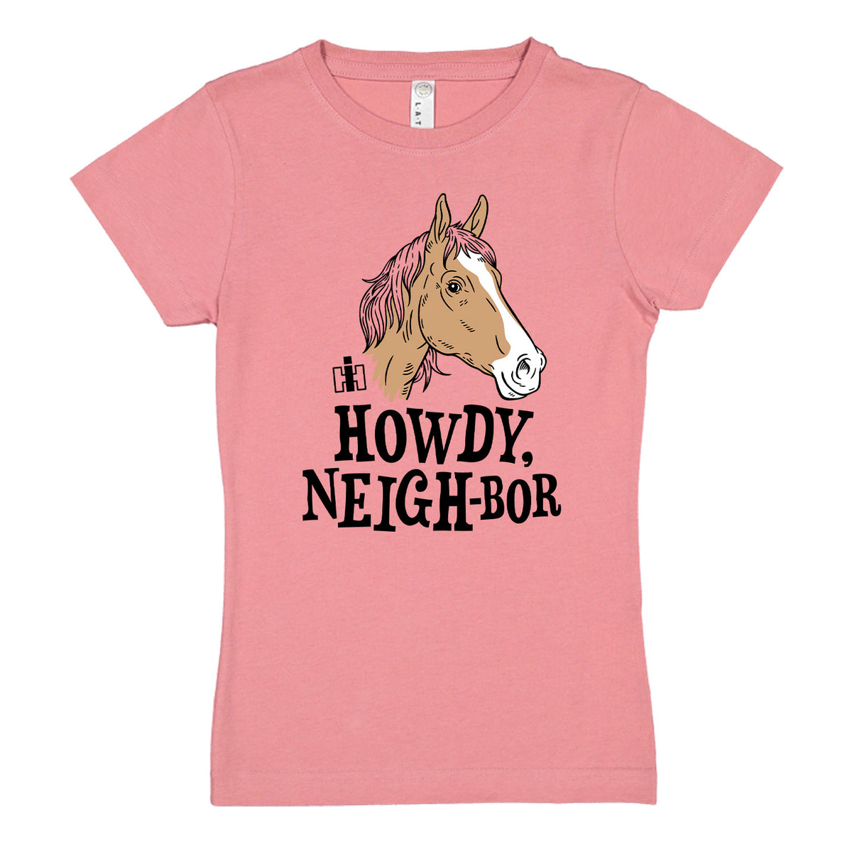 Howdy Neigh-bor Horse Kids Fitted Short Sleeve Tee — Air Waves Wholesale